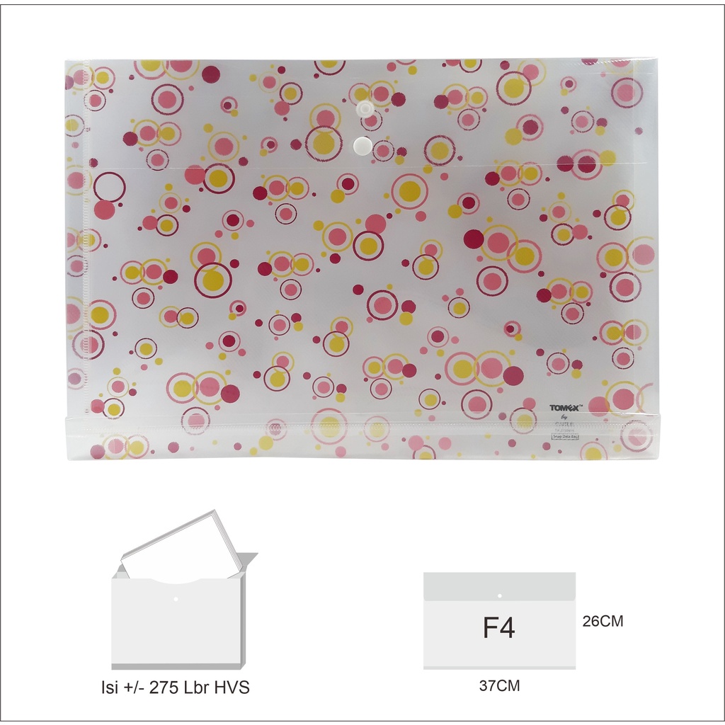 Jual Map Plastik Kancing Murah Motif Ukuran Folio (F4) / Data Bag / Map ...