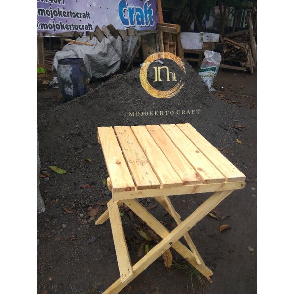 Jual meja lipat portable papan kayu jati belanda | Shopee Indonesia