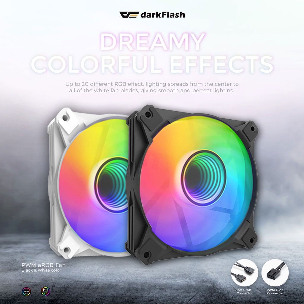 Jual DARKFLASH INFINITY 8 PWM A-RGB Fan [5 Fan] | Shopee Indonesia