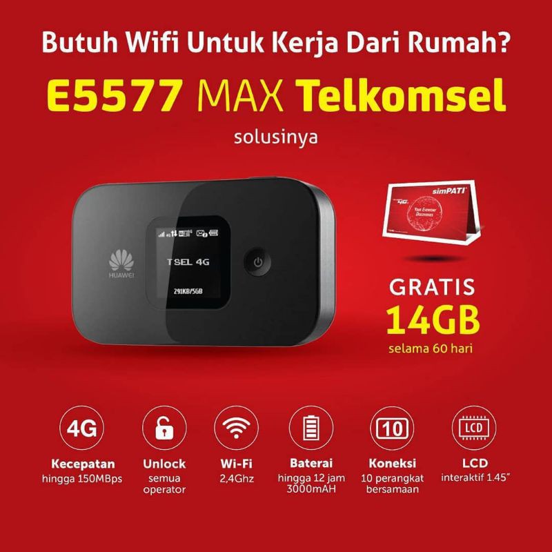 Jual Huawei Modem Mifi E5577 Max Unlock All Operator (SECOND) | Shopee ...