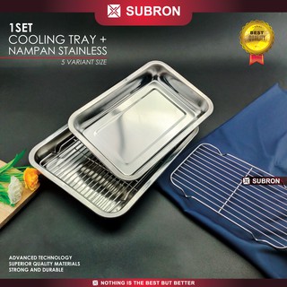 Jual SUBRON Cooling Tray SET Nampan 32x22 Stainless Tatakan Saringan ...
