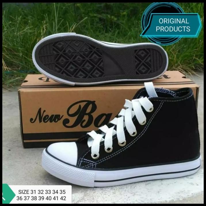 Jual Sepatu New Basket Nb Sepatu Sekolah Hitam-Putih Uk.31 S.D 42 ...