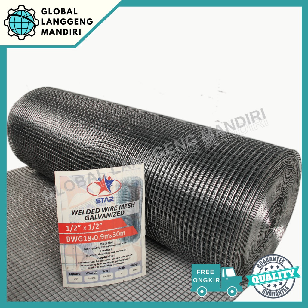 Jual KAWAT RAM GALVANIS 1/2"X1/2"X1.2MMX0.9M /KAWAT LOKET 12MM BWG18 ...