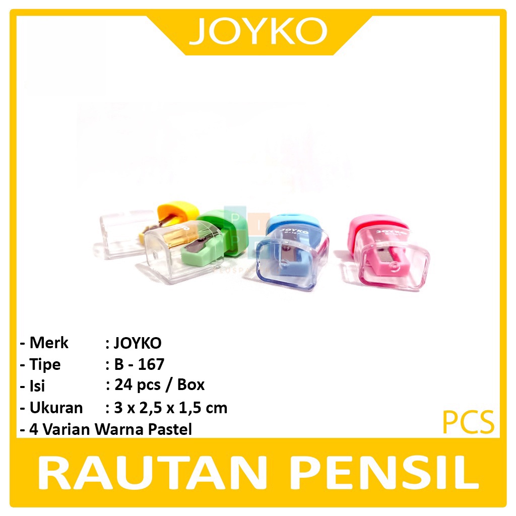 Jual JOYKO - Rautan Pensil B-167 Sharpener Pastel - Pcs | Shopee Indonesia