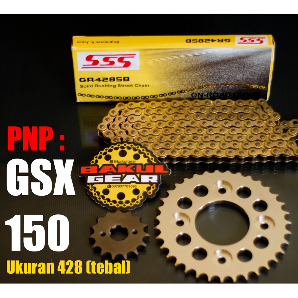 Jual Gear Set SSS GSX 150 GSX150 ukuran 428 tebal | Shopee Indonesia