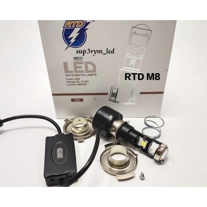 Jual lampu utama led rtd m8 projector mini h6 h4 hs1 proji cut off ...