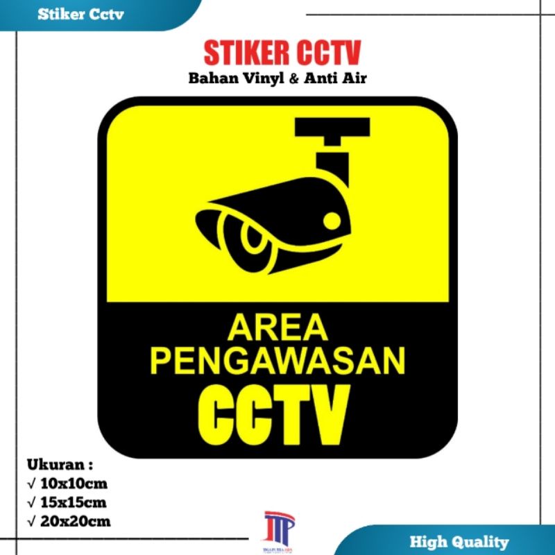 Jual Stiker Area Pengawasan CCTV / Stiker CCTV / Stiker Keamanan CCTV ...