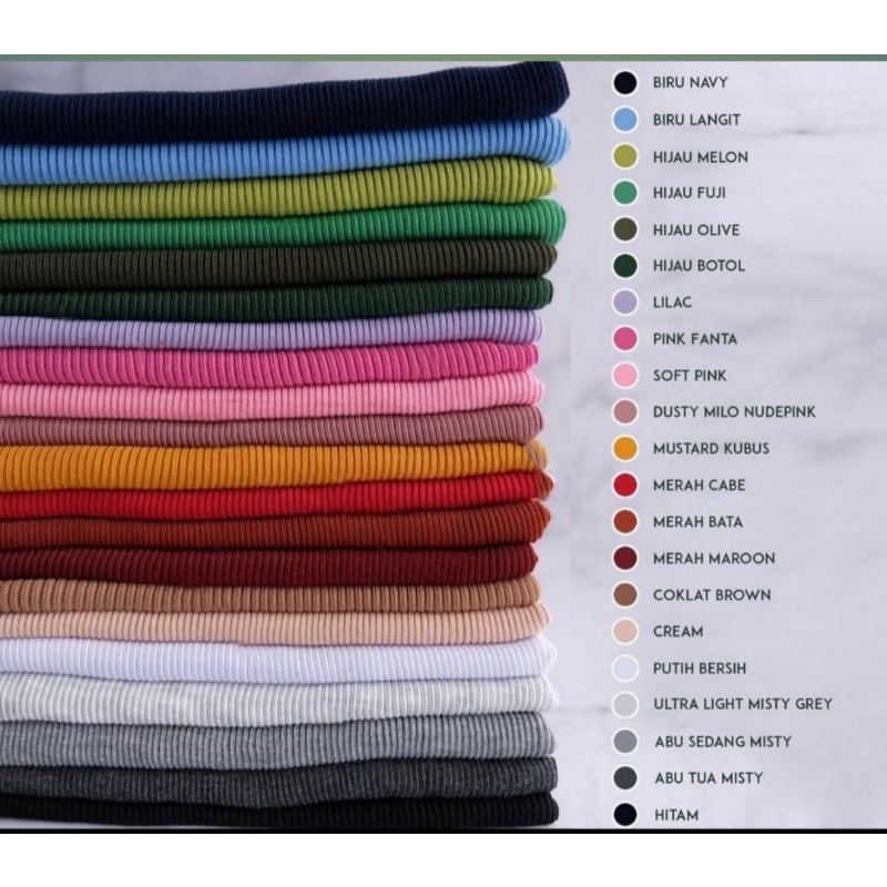Jual Kain Rip Knit CVC Premium 2x2 per 1 meter | Shopee Indonesia
