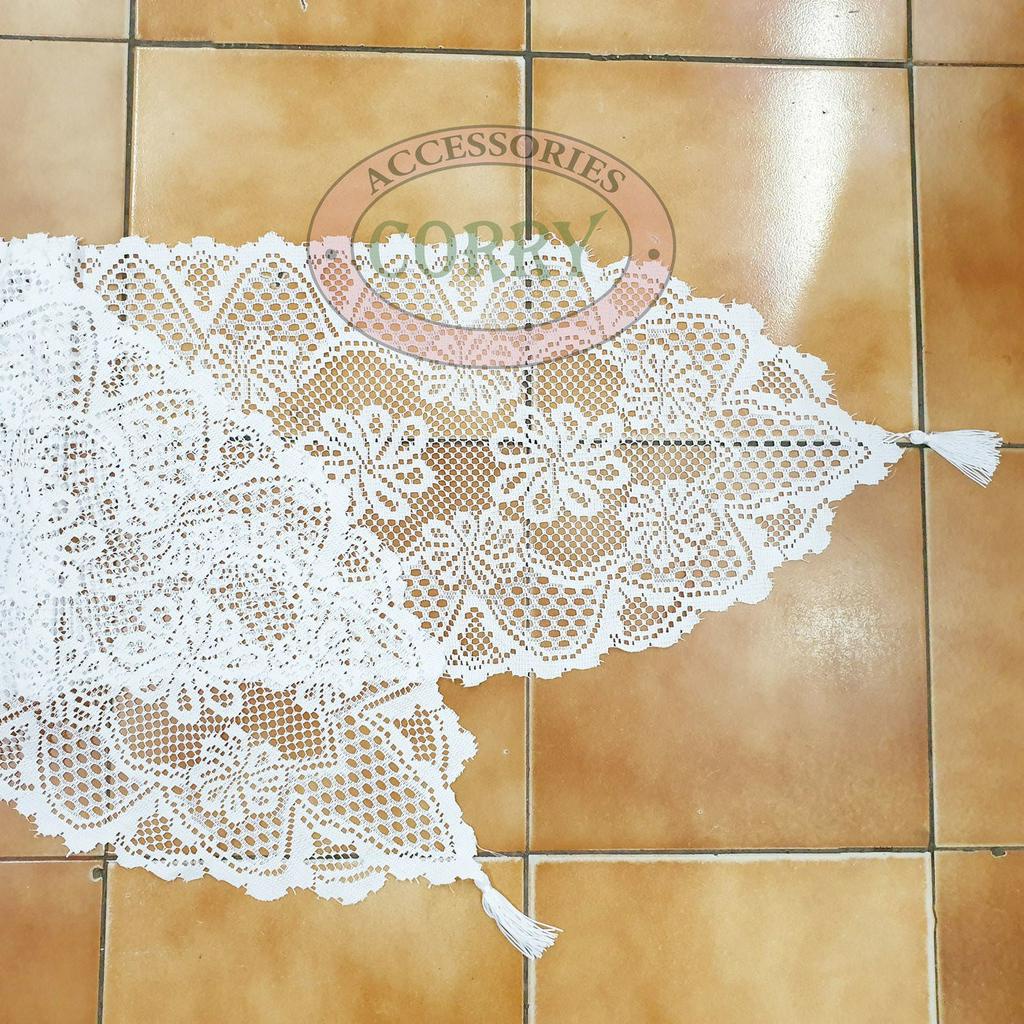 Jual Taplak Meja Tengah Table Runner Lace Putih Panjang 180 Cm X 34 Cm ...