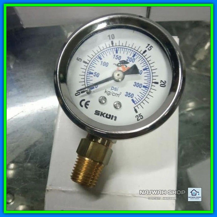 Jual Pressure Gauge RWS SKON 2" Liquid Manometer Body SS Con Brass ...
