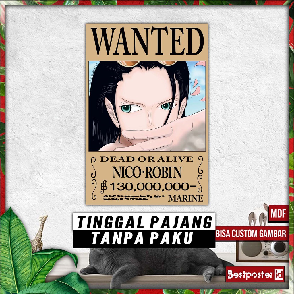 Jual Hiasan Dinding BOUNTY NICO ROBIN ONE PIECE Walldecor ANIME MDF074 ...