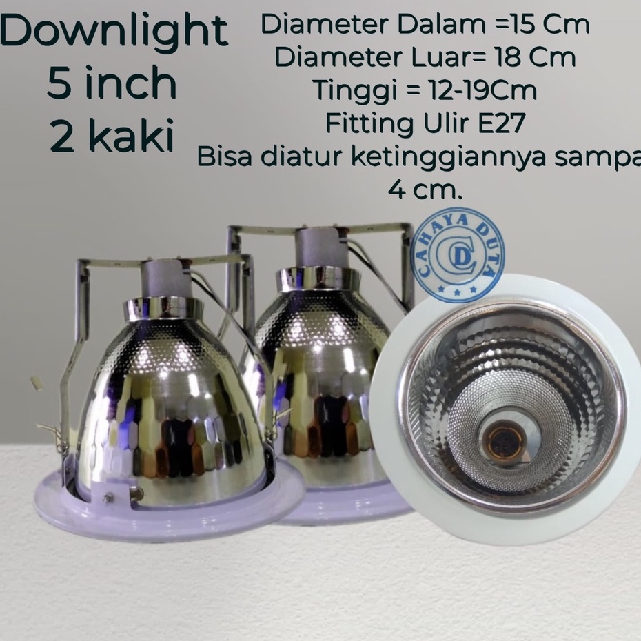 Jual Kap Fitting Lampu Downlight 5 inch 2 kaki | Shopee Indonesia