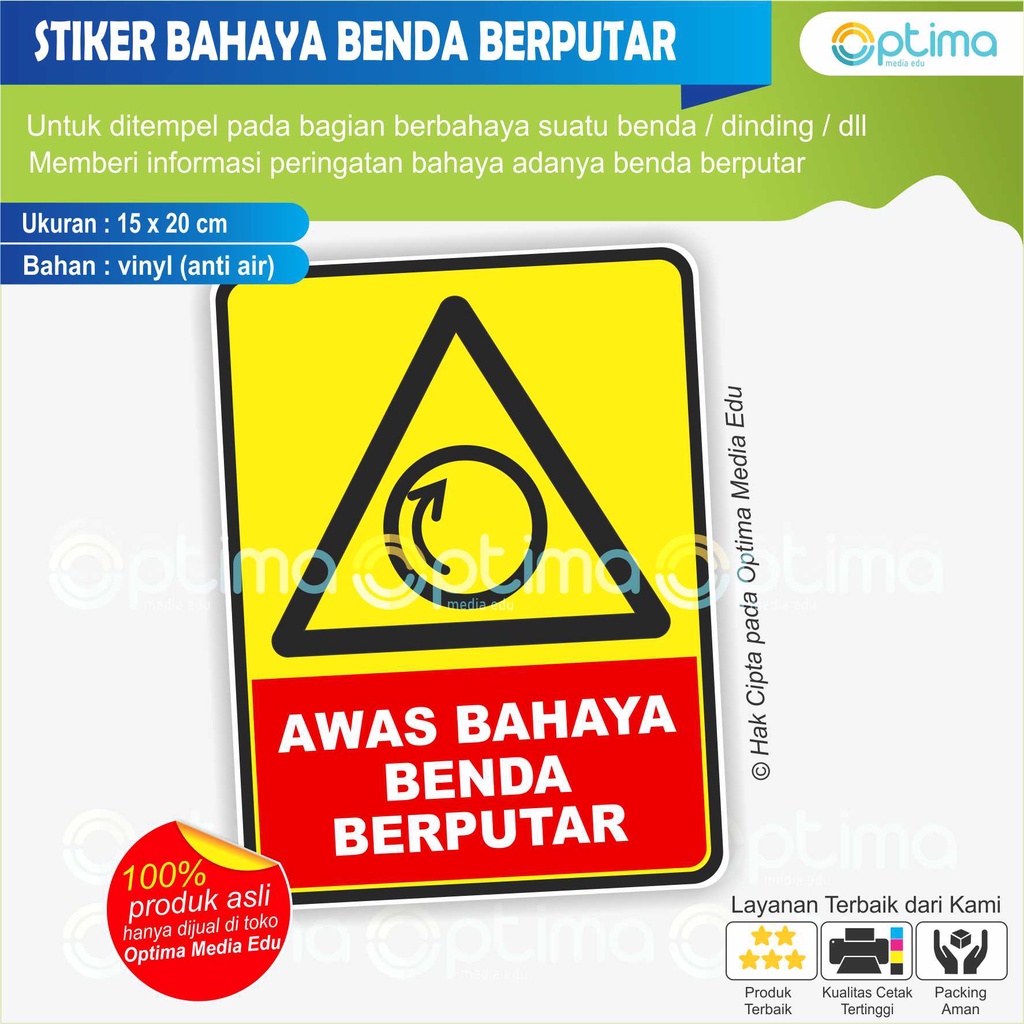 Jual STIKER PERINGATAN AWAS BAHAYA BENDA BERPUTAR | Shopee Indonesia