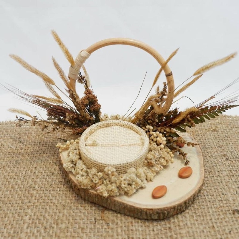 Jual Ring Rustic Rotan Bulat linggkaran dried palem Kering Handle tas ...