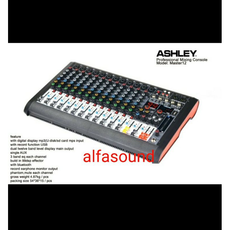Jual MIXER ASHLEY MASTER 12 CHANNEL USB BLUETOOTH MASTER12 ASHLEY ...