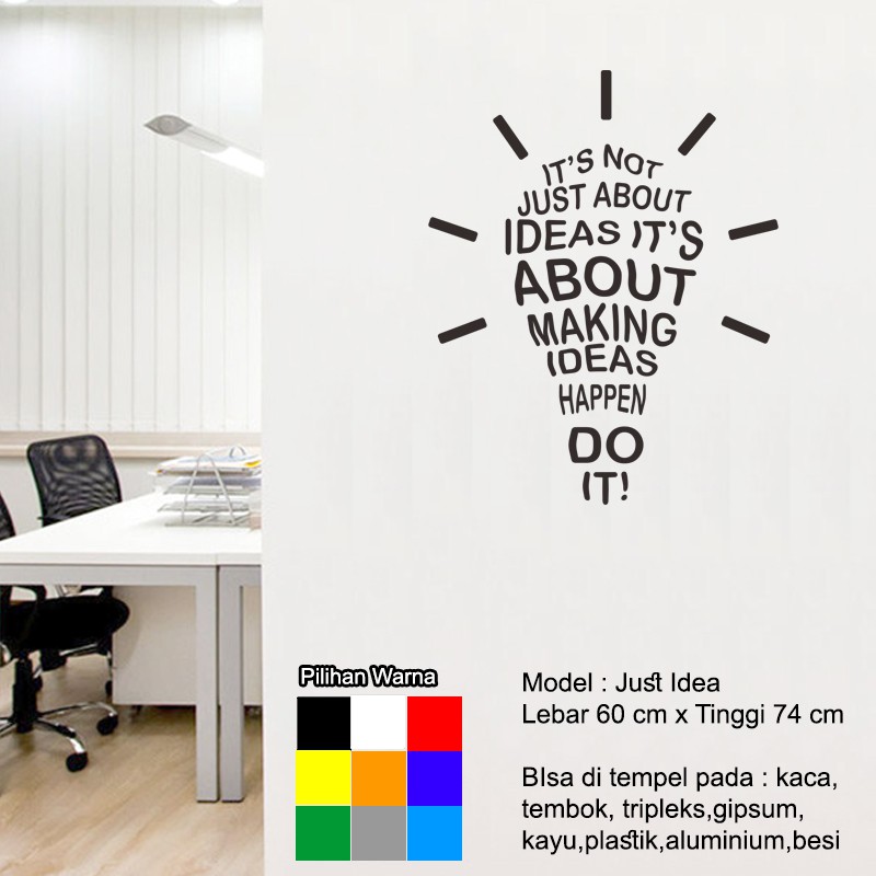 Jual Stiker Dekorasi Dinding Kaca Kantor Quotes Motivasi Kerja Ide ...