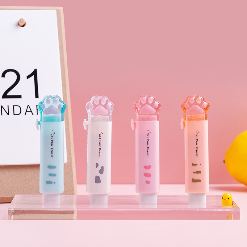 Jual Penghapus Unik Push-Pull Kucing Cat Paw Soft Eraser | Shopee Indonesia