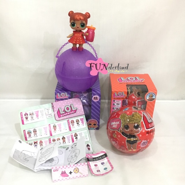 Jual Mainan Surprises satuan telur 10cm 7kejutan Ungu / Merah Glitter ...
