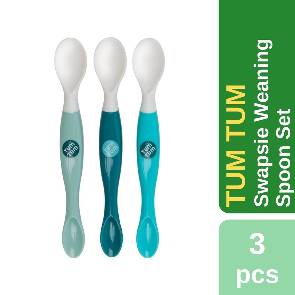 Jual Tumtum Swapsie Baby Weaning Spoons Set, Double Ended, isi 3 Pcs ...