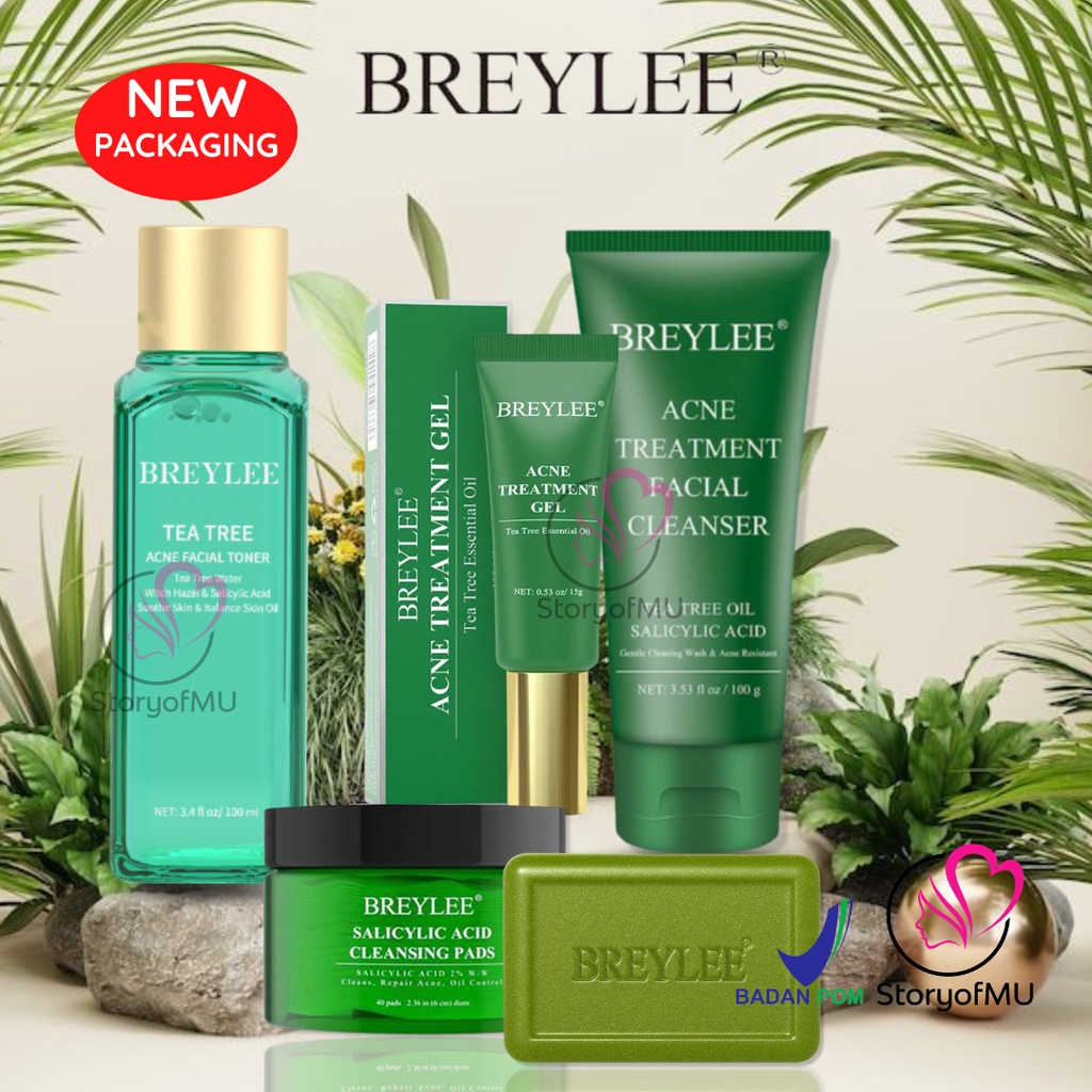 Jual [BPOM] BREYLEE TEA TREE Acne Treatment Facial Cleanser | Toner ...