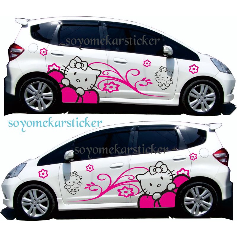 Jual STIKER MOBIL STICKER CUTTING HELLO KITTY BUAT BODY MOBIL | Shopee ...
