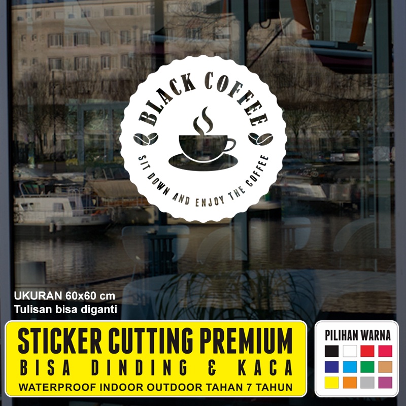 Jual Stiker Kaca dan Dinding Cafe Kopi Coffee Shop Cutting Black Custom ...