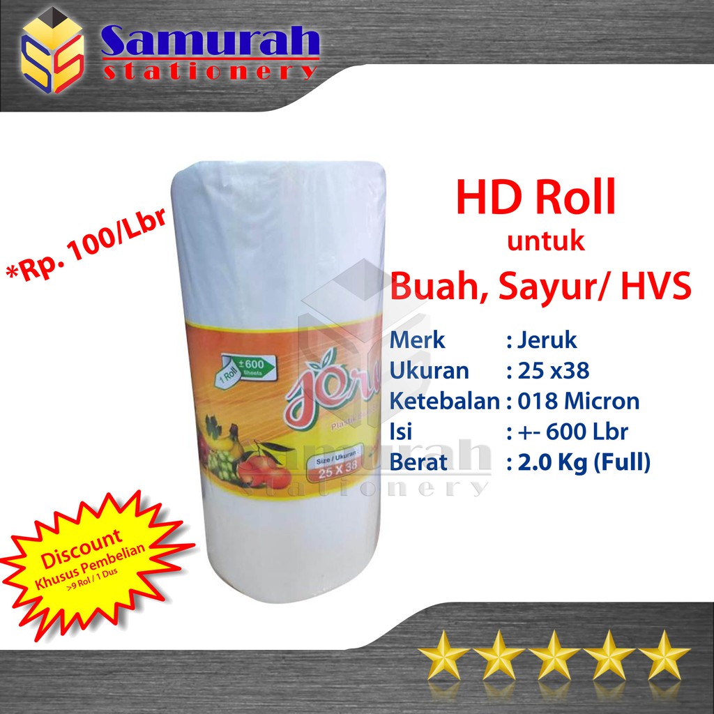Jual Plastik HD Roll Buah Jeruk 25X38 - 30x45 / Plastik Roll Buah ...