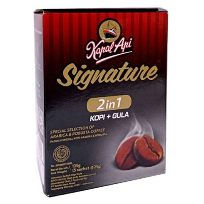 Jual Kapal api signature 2in 1 box isi 5 sachet x 25 gram | Shopee ...