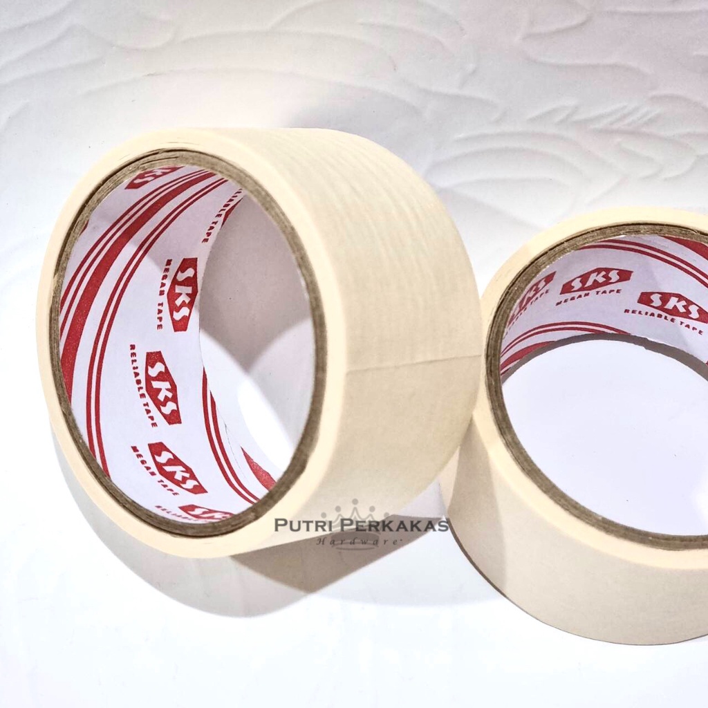 Jual Lem Kertas SKS 2 inch | Masking Tape 48 mm | Isolasi kertas | Shopee Indonesia