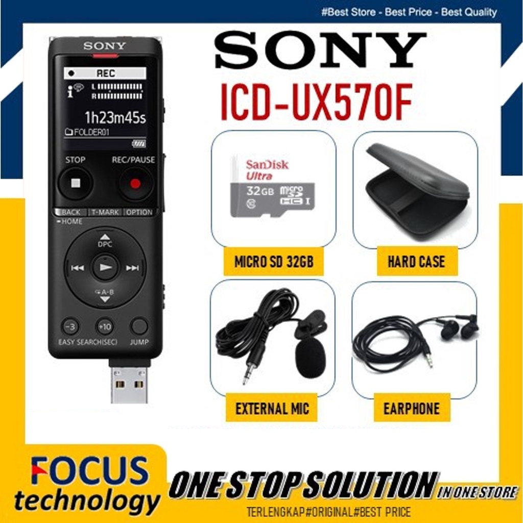 Jual Sony ICD-UX570F ICD-UX570 Digital Voice Recorder/Alat Rekam Sony ...