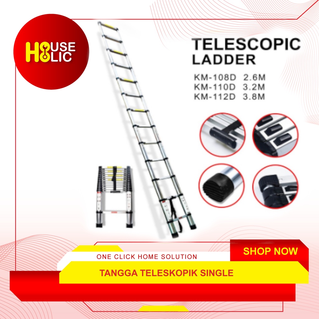 Jual Tangga Lipat Teleskopik 3.2m Telescopic Ladder Single 3,2 Meter ...