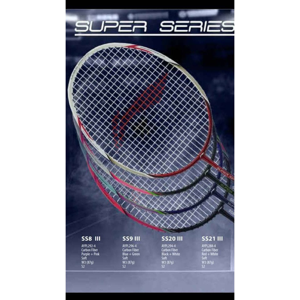 Jual Raket BadmintonOriginal Lining Super Series SS 8 III / SS 9 III ...