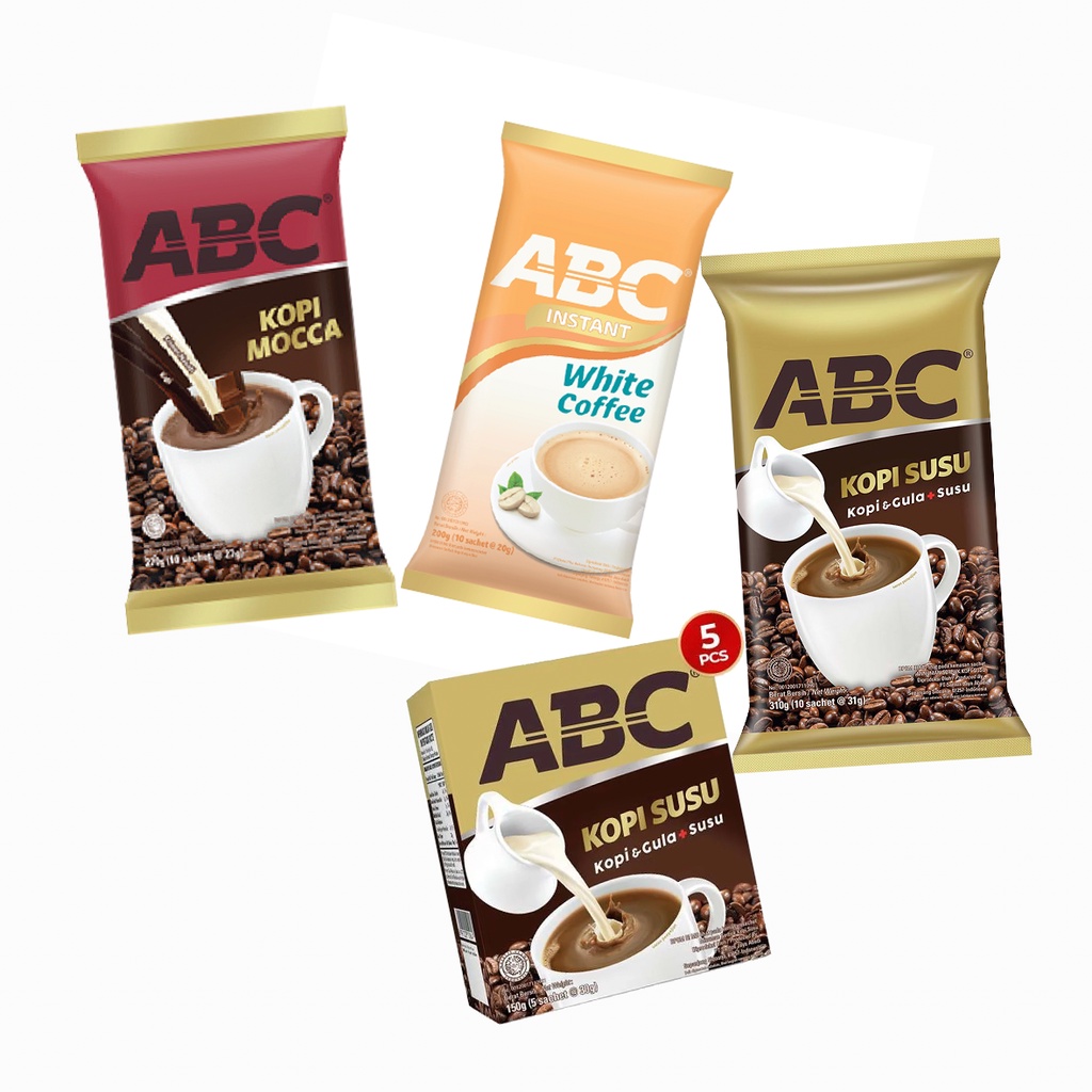 Jual KOPI ABC Instant Coffee Pack - White / Mocca / Susu | Shopee Indonesia