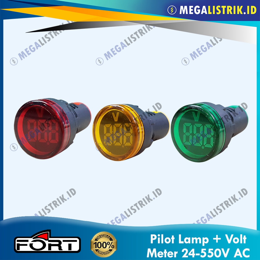 Jual FORT PILOT LAMP + VOLT METER / LAMPU KONTROL PANEL LED + INDIKATOR ...