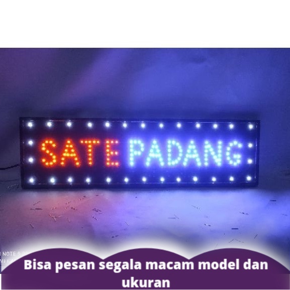 Jual Papan Plang Iklan lampu tulisan led SATE PADANG Murah Menarik ...