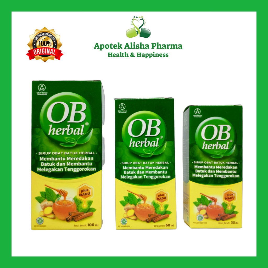 Jual OB Herbal Sirup Original 100ml 60ml 30ml Obat Batuk dan ...