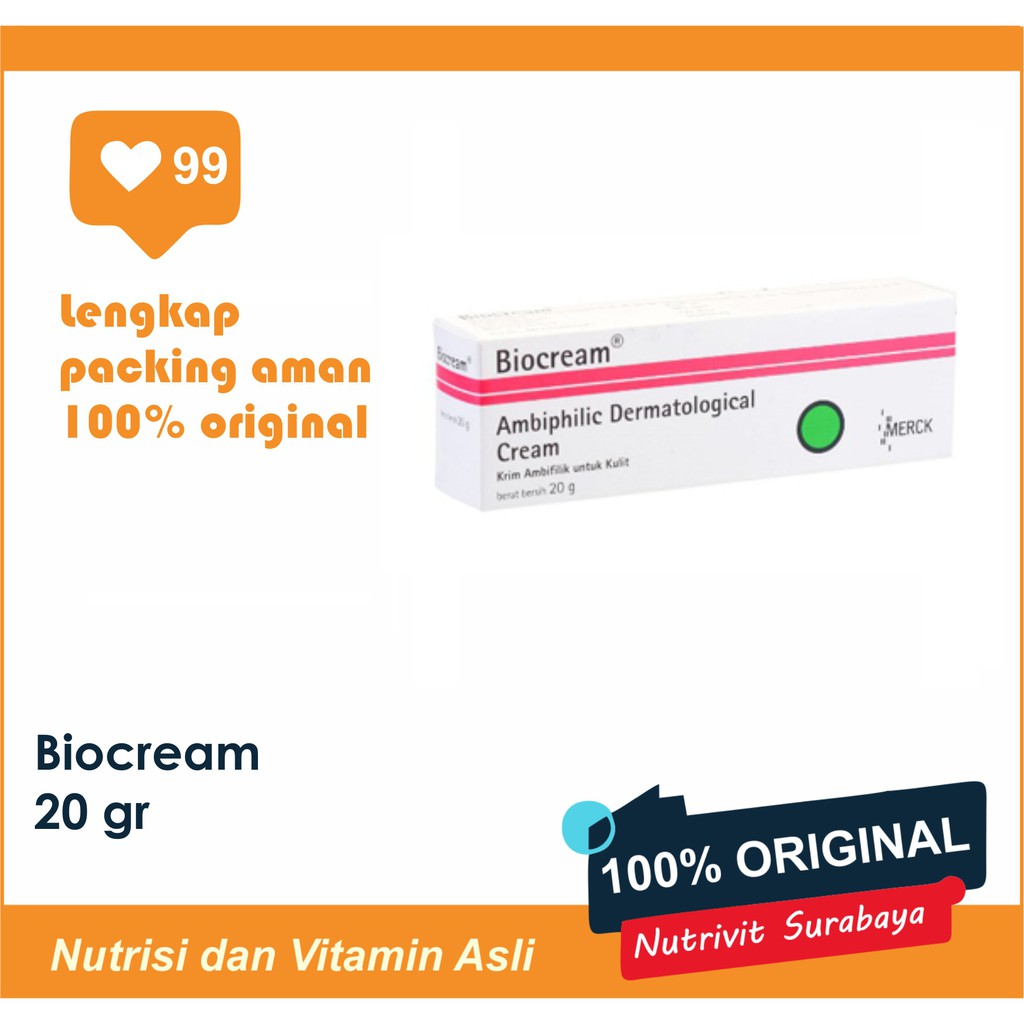 Jual BIOCREAM Tube 20gr - Melembabkan kulit kering dan pelindung kulit ...