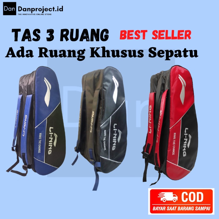 Jual Tas Raket Badminton Bulutangkis Lining 2 Dan 3 Sleting Rnsel ...