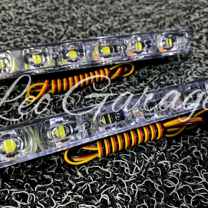 Jual LAMPU DRL 6 MATA LED + SEIN SEN RUNNING BLANCO WHITE ORANGE YELLOW ...