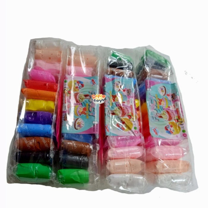 Jual Mainan Clay Anak Magic Polimer Light Clay Lilin Plastisin 12 Warna ...
