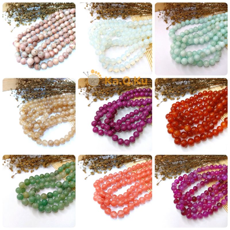Jual MANIK BATU ALAM AGATE 12MM - STONE NATURAL | Shopee Indonesia