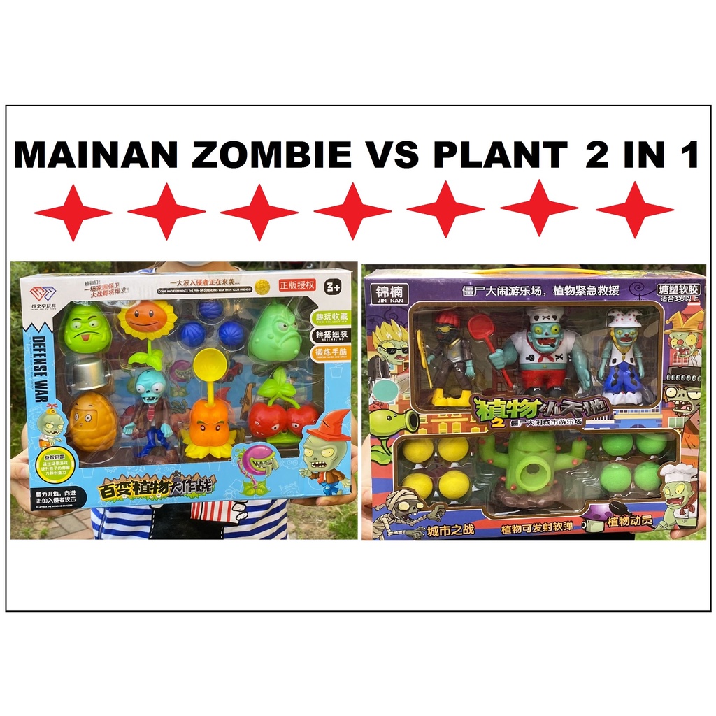 Jual MAINAN ANAK EDUKASI BELAJAR FIGURE ZOMBIE VS PLANT KOMBINASI 2 IN1 ...