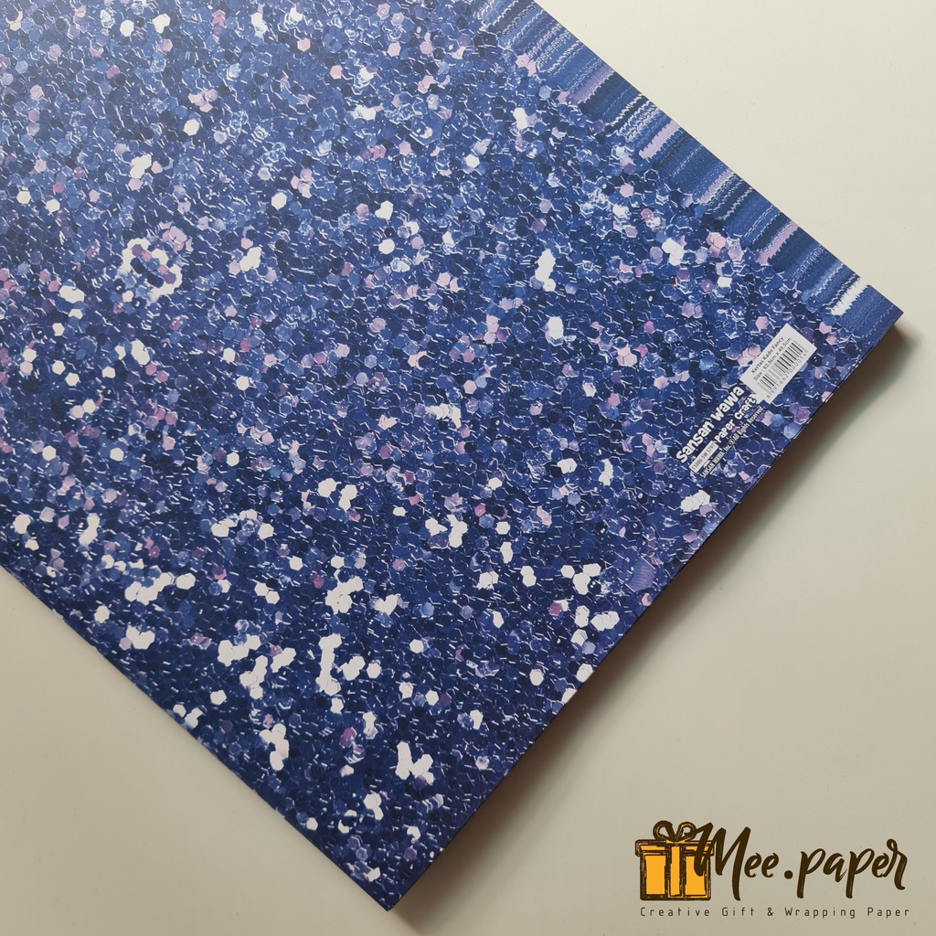 Jual Kertas Kado Sansan Wawa Motif Pattern 07 Paint Blue, Bungkus ...
