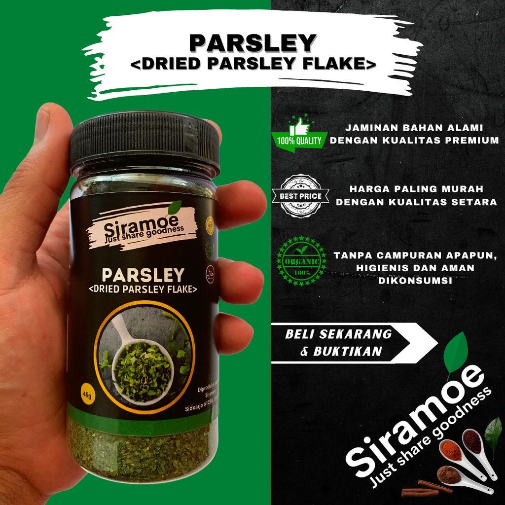 Jual Siramoe - Daun Parsley Flakes Peterseli Kering 35 gr Grade A USA ...