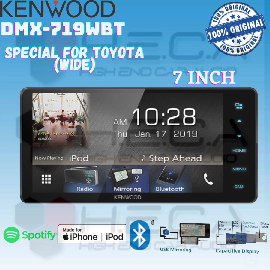 Jual Kenwood DMX-719WBT Head Unit Double Din HU Tape Audio Mobil DMX719WBT | Shopee Indonesia