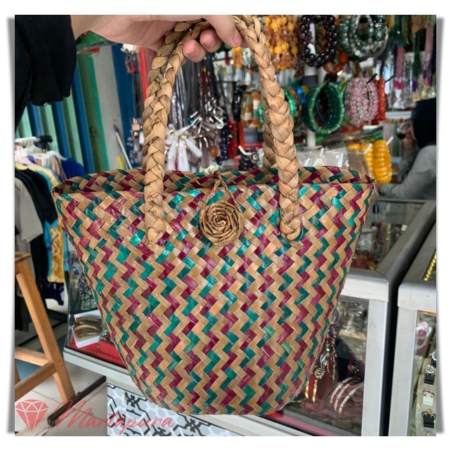 Jual TAS0577 Tas Handbag Anyaman Purun | Shopee Indonesia