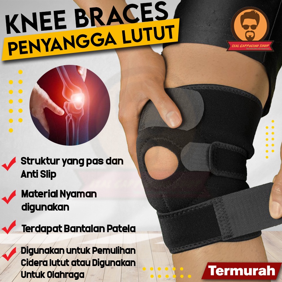 Jual DEKER LUTUT ALAT TERAPI PELINDUNG LUTUT KNEE SUPPORT KNEE PAD PATELLA TERBUKA | Shopee ...