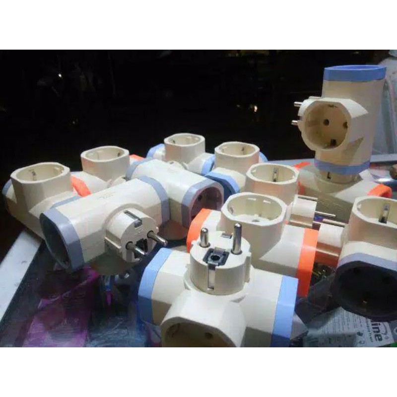 Jual Stop Kontak Colokan 3 Lubang/Colokan T arde 3 Lubang Cabang/Stop ...
