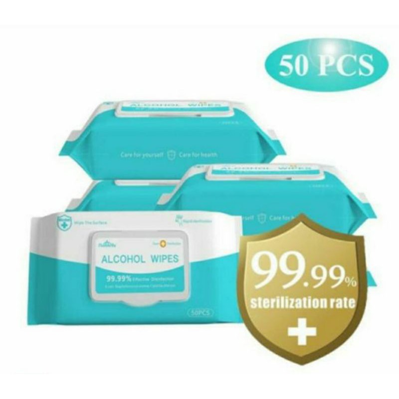 Jual Alcohol Wipes Isi 50 Tissue Tisu Alkohol Steril Disinfektan ...