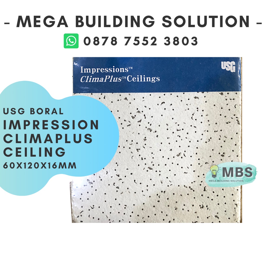 Jual USG Boral IMPRESSION CLIMAPLUS 60x120x16 /Plafon Akustik /Ceiling ...